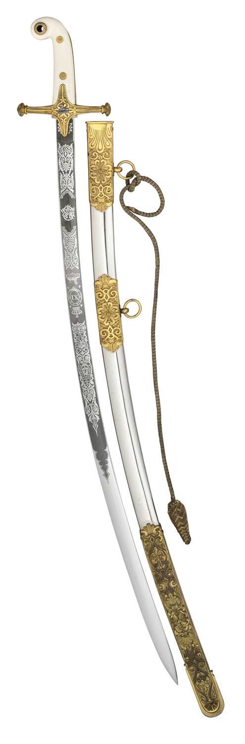 Lot 437 - ËœA VICTORIAN 11TH HUSSARS MAMELUKE-HILTED