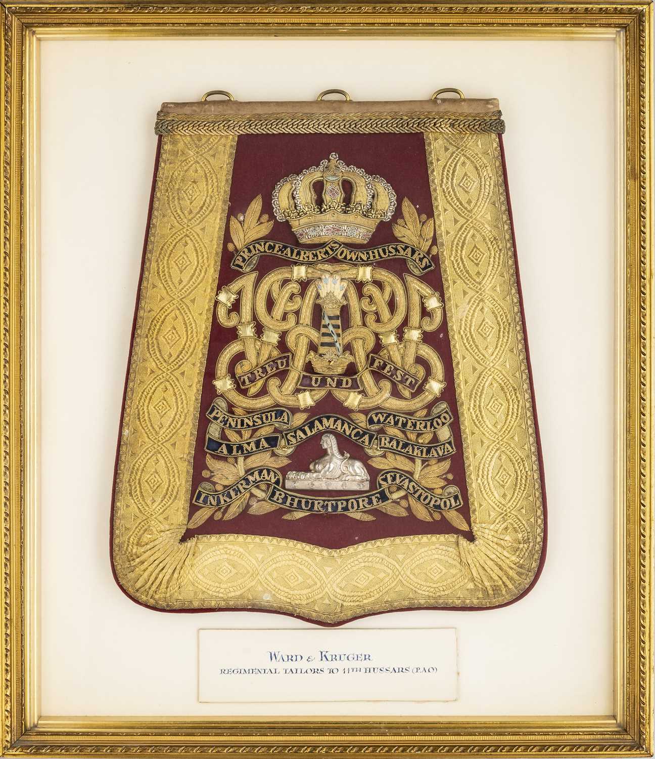 Lot 443 - A VICTORIAN OFFICER'S SABRETACHE OF THE 11TH