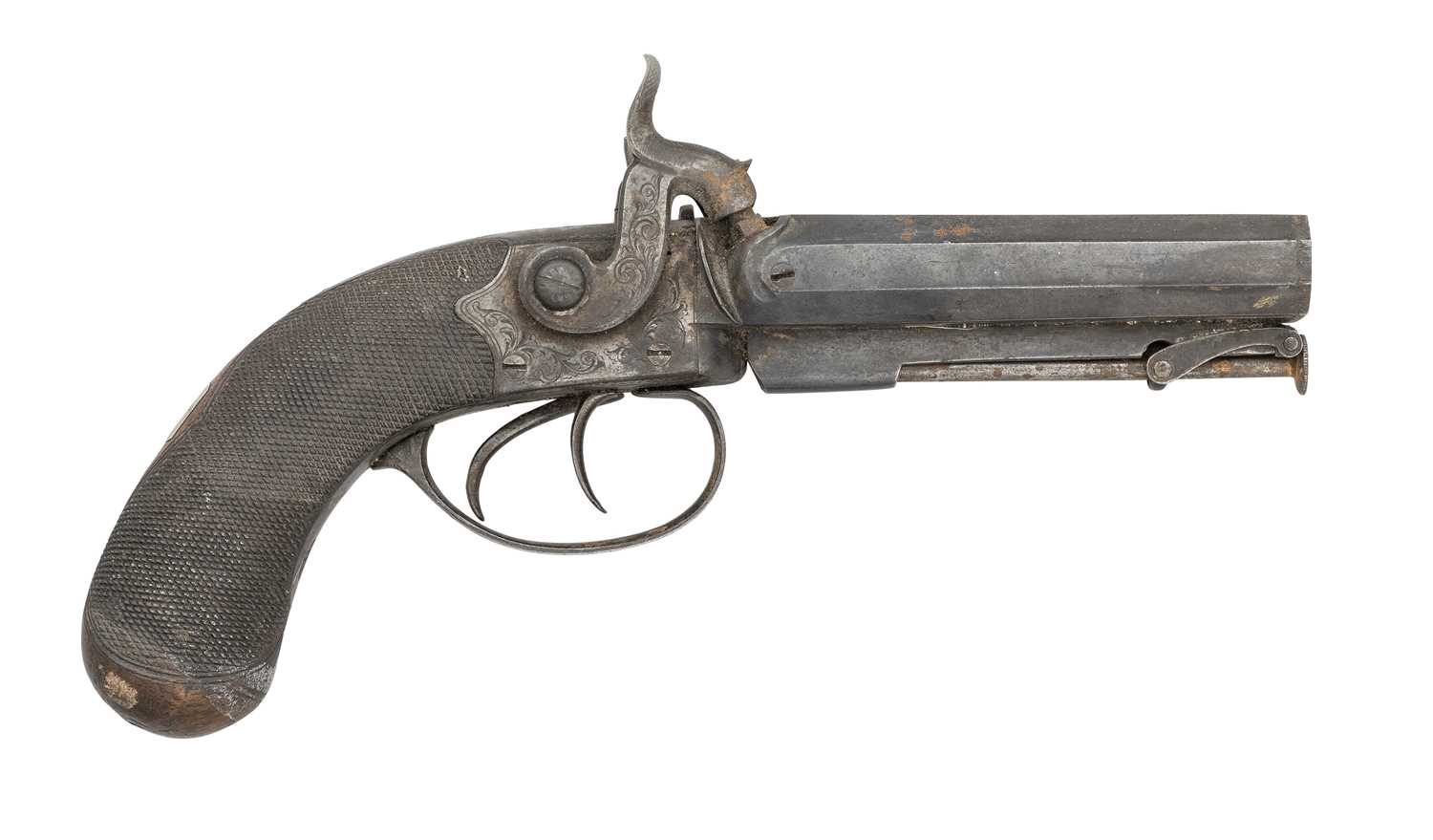 Lot 529 - A 40 BORE D.B. PERCUSSION PISTOL BY COGSWELL