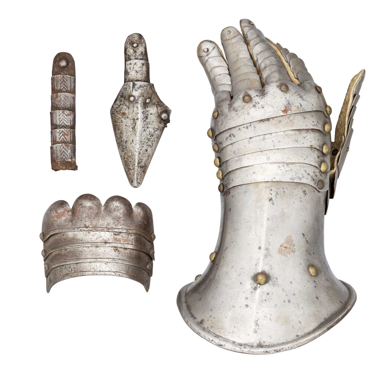 Lot 81 - â“Œ FOUR PLATES FROM A EUROPEAN GAUNTLET,