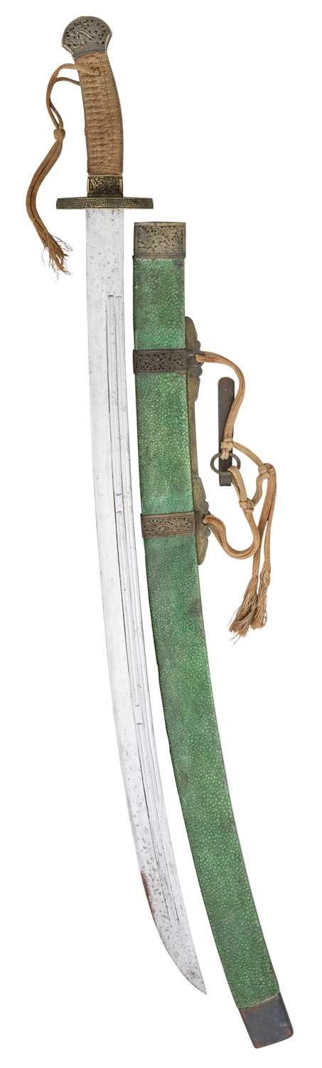 Lot 204 - A CHINESE DECORATED SWORD (DAO)