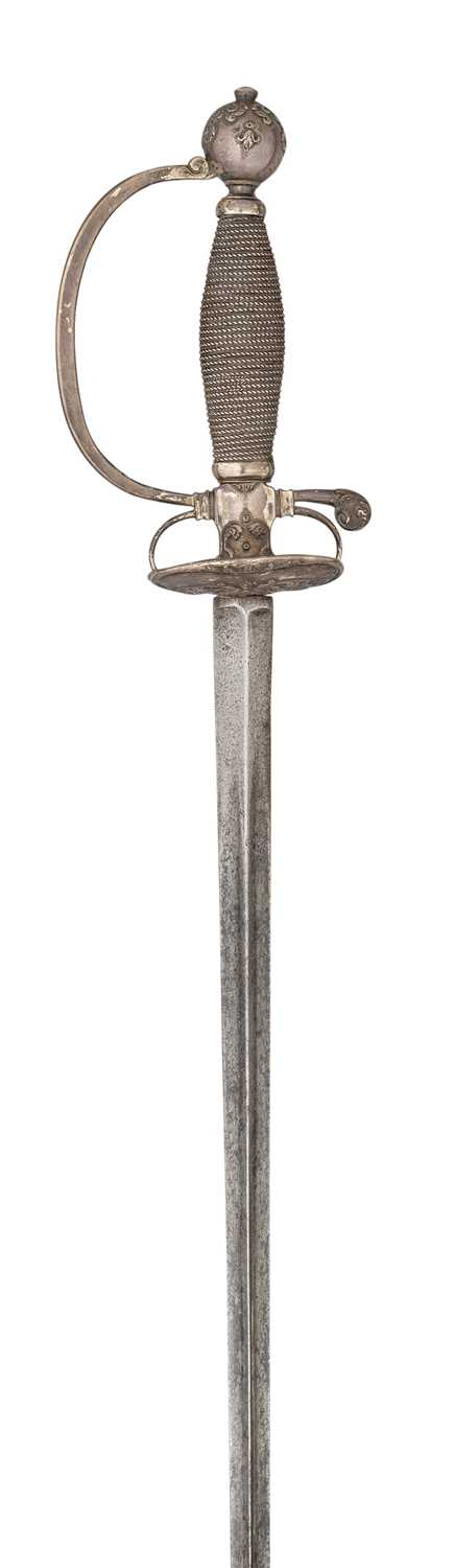 Lot 295 - A NORTH EUROPEAN SILVER-HILTED SMALLSWORD,