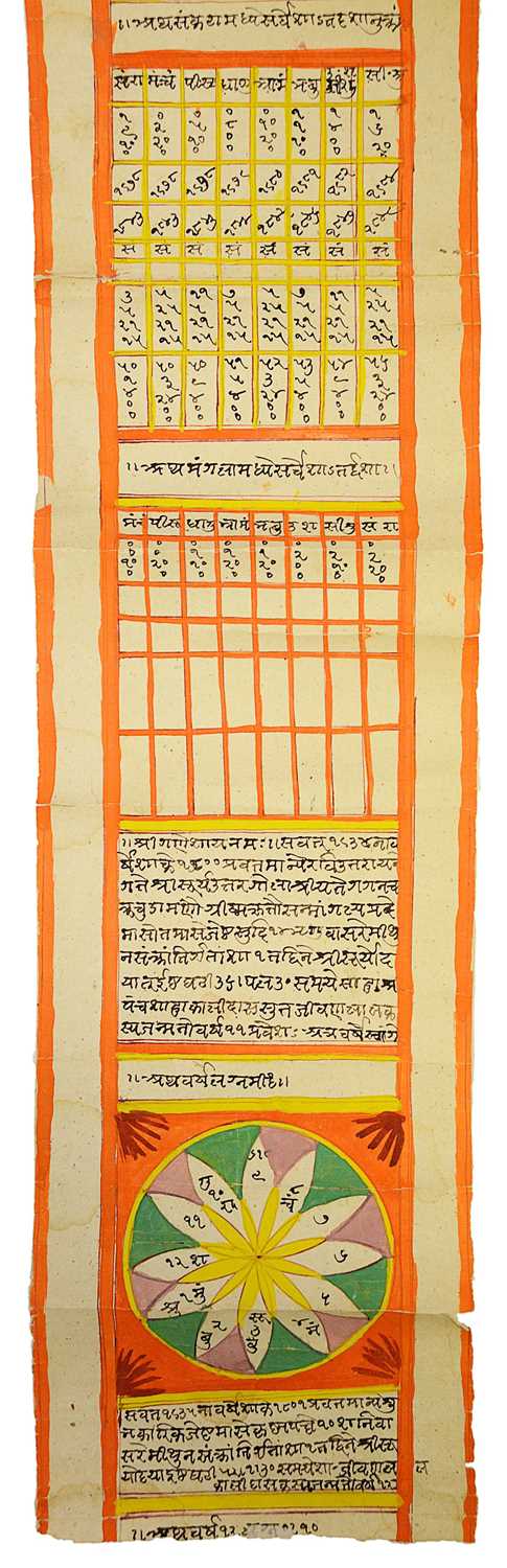 Lot 225 - SIX HOROSCOPE SCROLLS (JANAMPATRI)