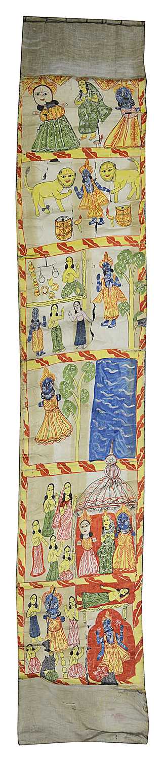 Lot 226 - A HINDU NARRATIVE SCROLL