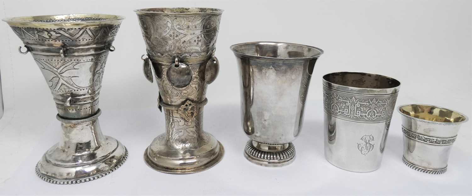 Lot 367 - TWO NORWEGIAN PROVINCIAL SILVER BEAKERS