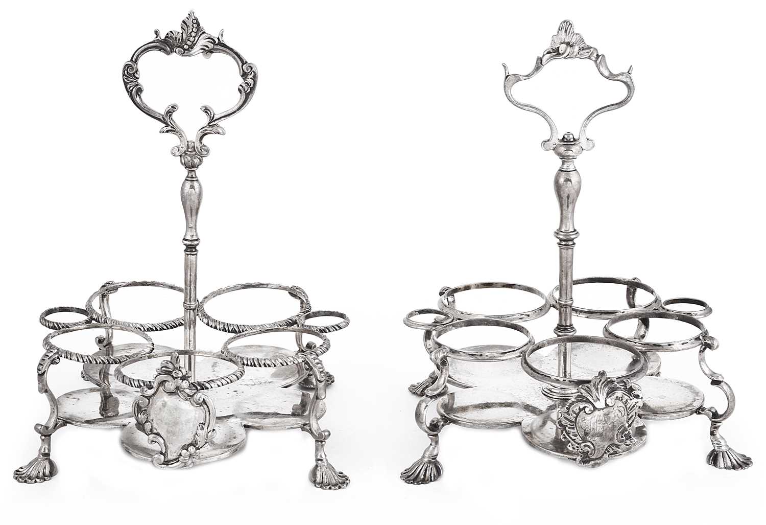 Lot 504 - TWO GEORGE III SILVER CRUET FRAMES