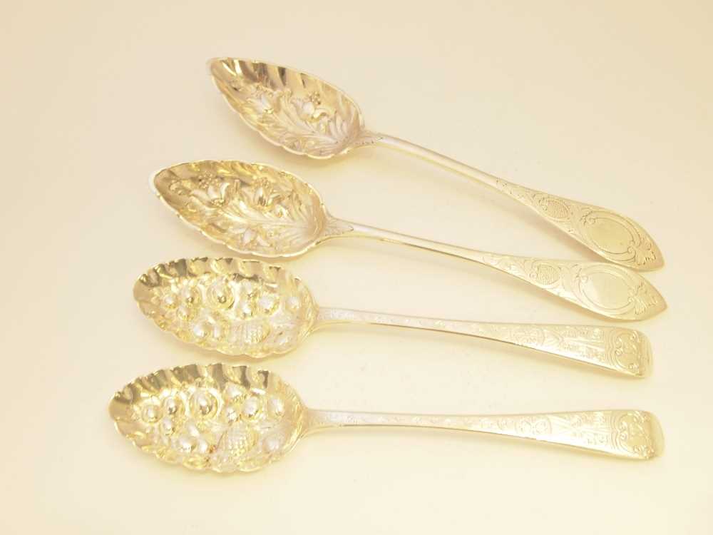 Lot 130 - A PAIR OF VICTORIAN SILVER BERRY SPOONS