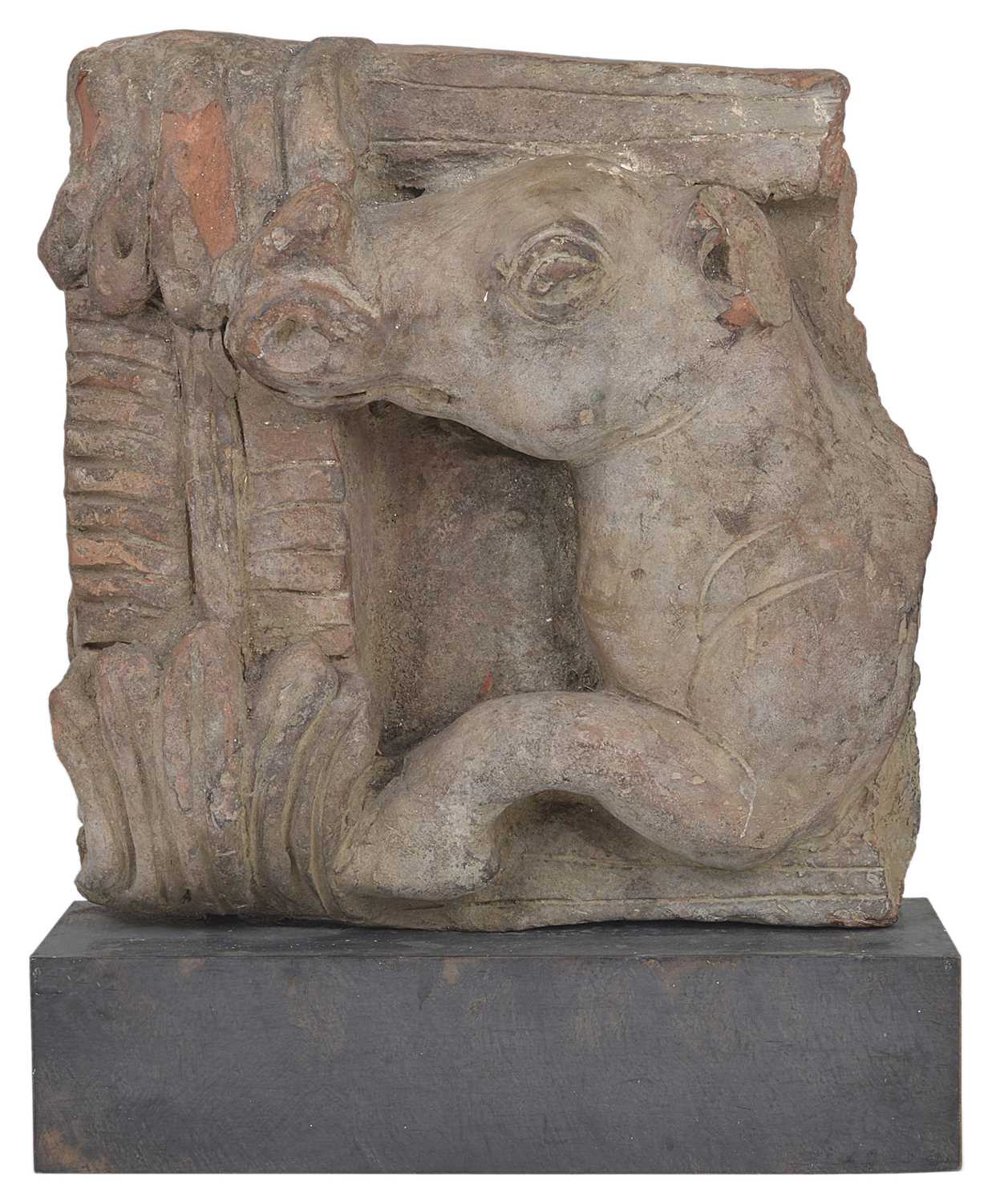 Lot 217 - A GUPTA TERRACOTTA FRAGMENTARY RELIEF PANEL