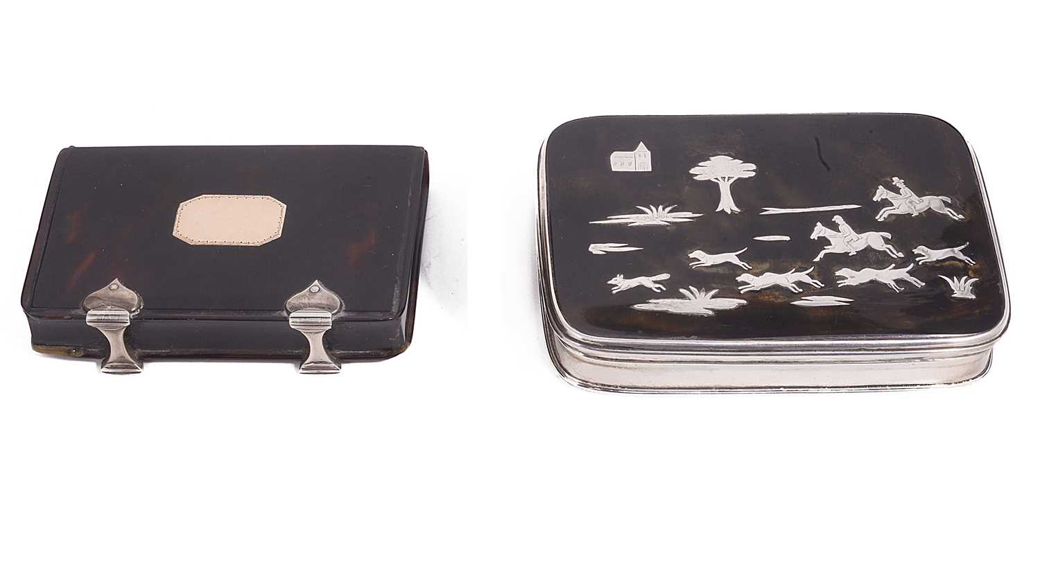 Lot 652 - ~THREE TORTOISESHELL BOXES