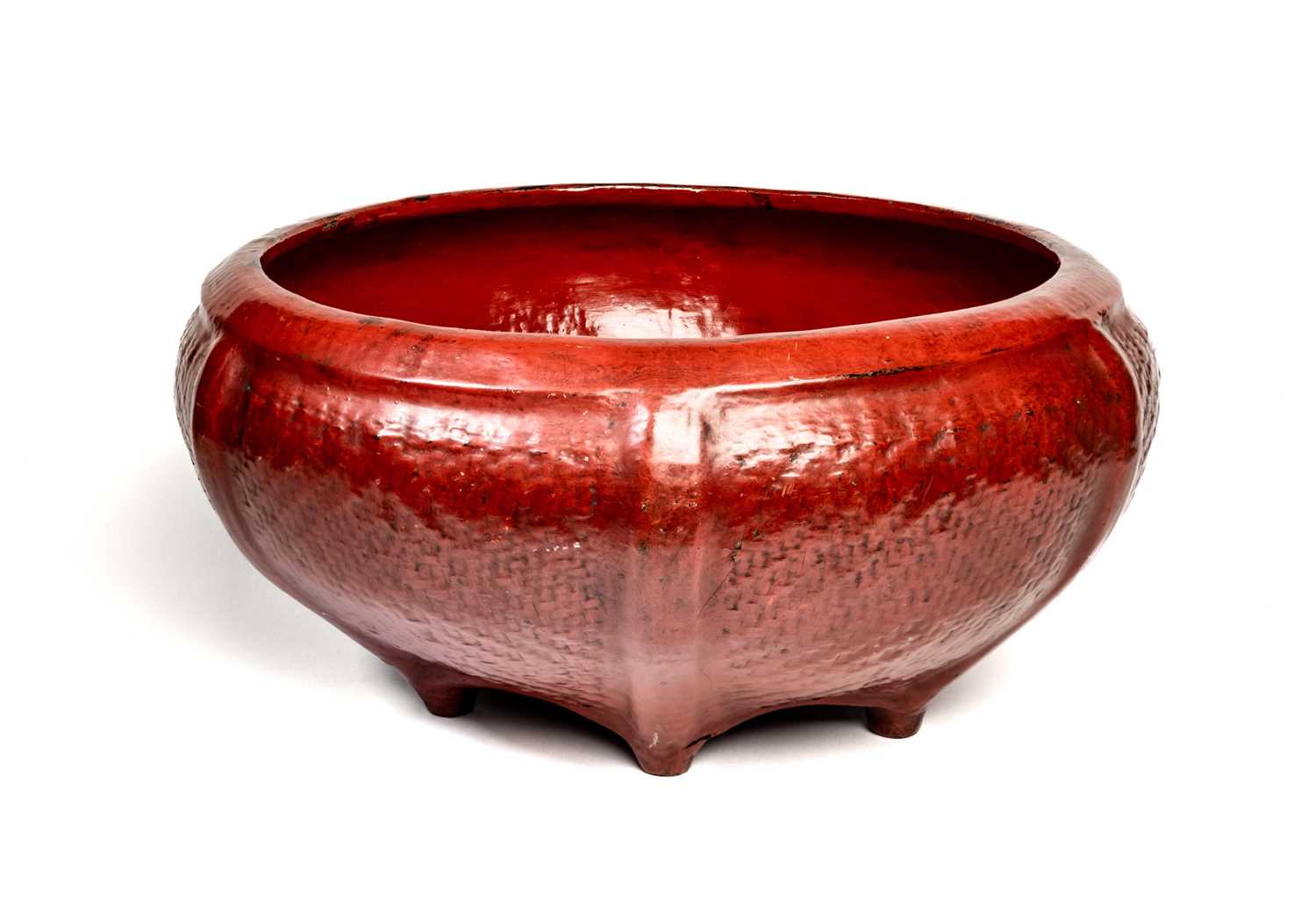 Lot 211 - THREE LACQUERED CANE VESSELS, BURMA (NOW