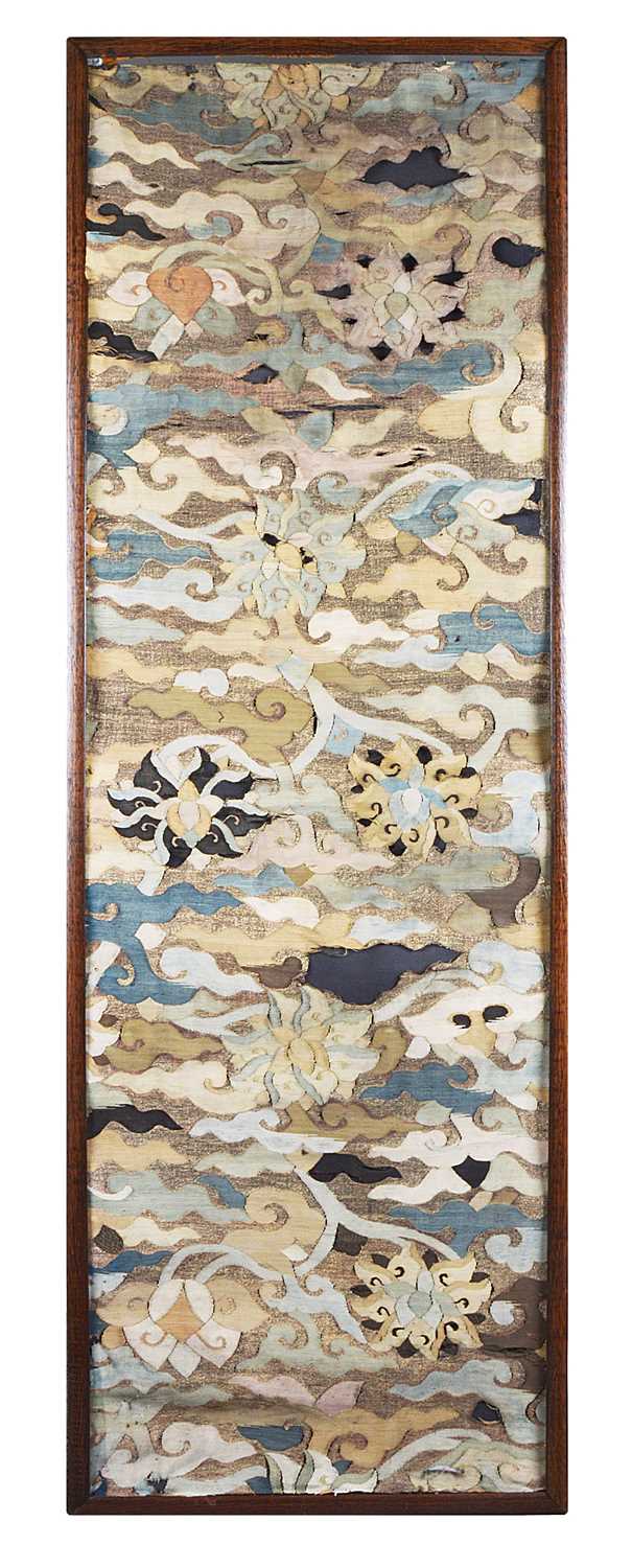 Lot 57 - â€¡A CHINESE EMBROIDERED KESI PANEL