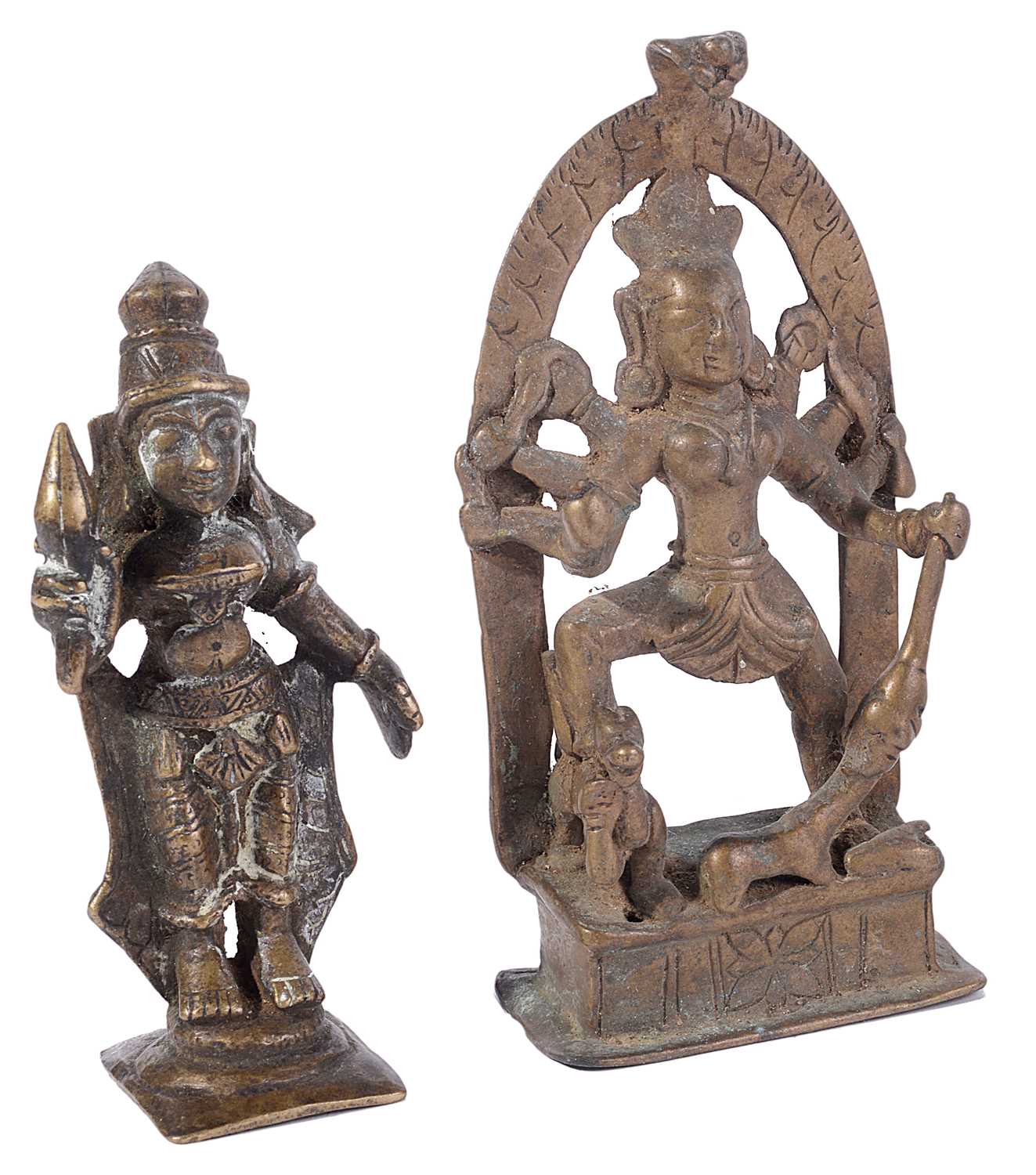 Lot 165 - TWO BRASS FIGURES OF GODDESSES
