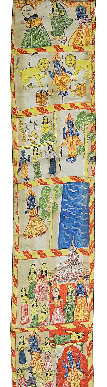 Lot 242 - A HINDU NARRATIVE SCROLL