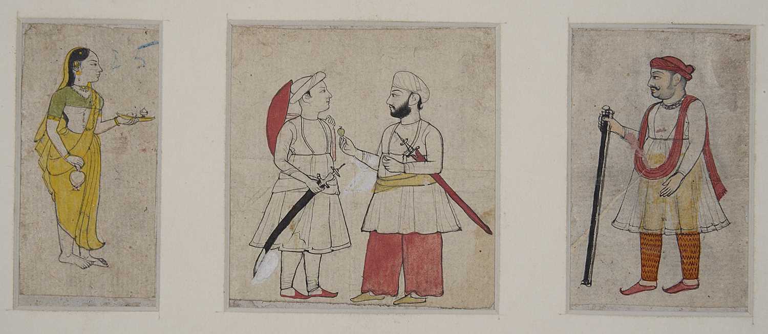 Lot 246 - THREE SMALL DRAWINGS OF INDIAN CHARACTERS