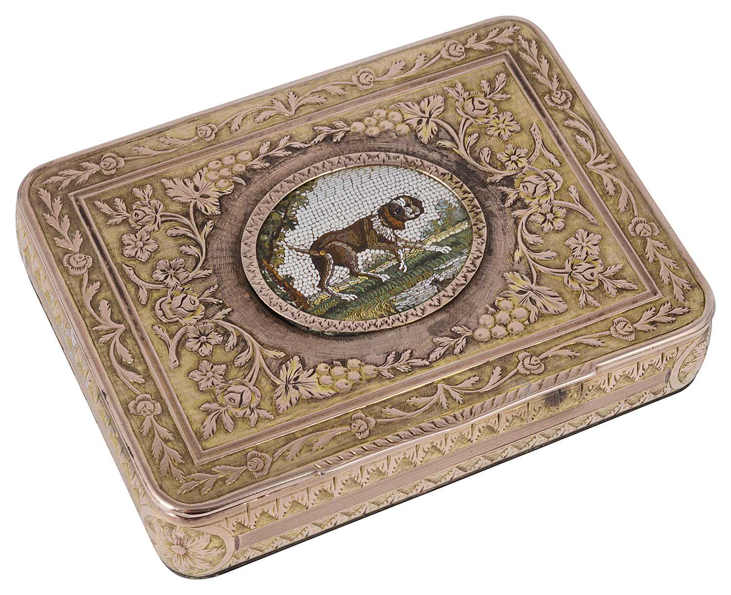 Lot 518 - A GOLD SNUFF BOX