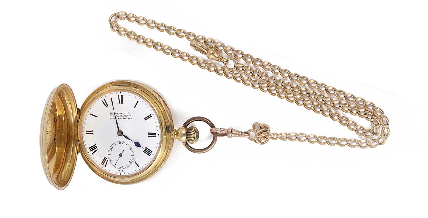 Lot 540 - A VICTORIAN GOLD HUNTER POCKET WATCH WITH