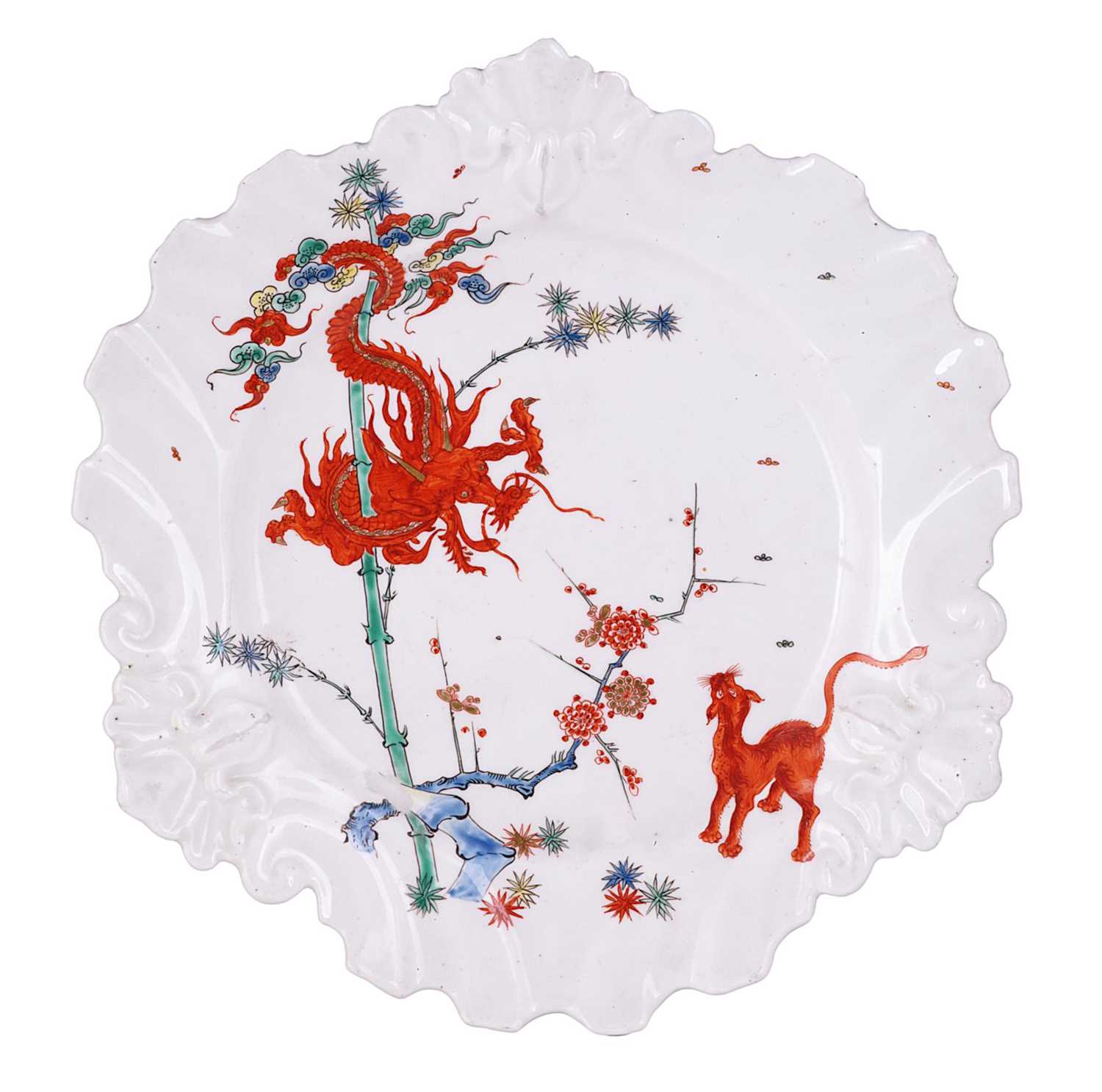 Lot 29 - A CHELSEA SILVER-SHAPED PLATE