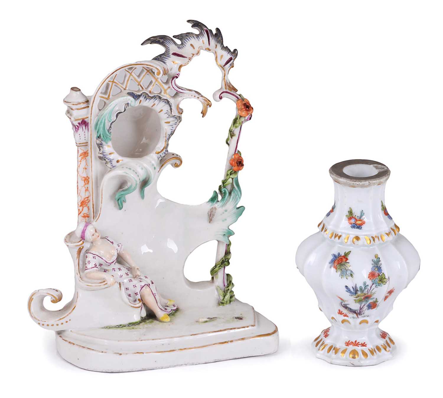 Lot 75 - A GERMAN PORCELAIN WATCH STAND