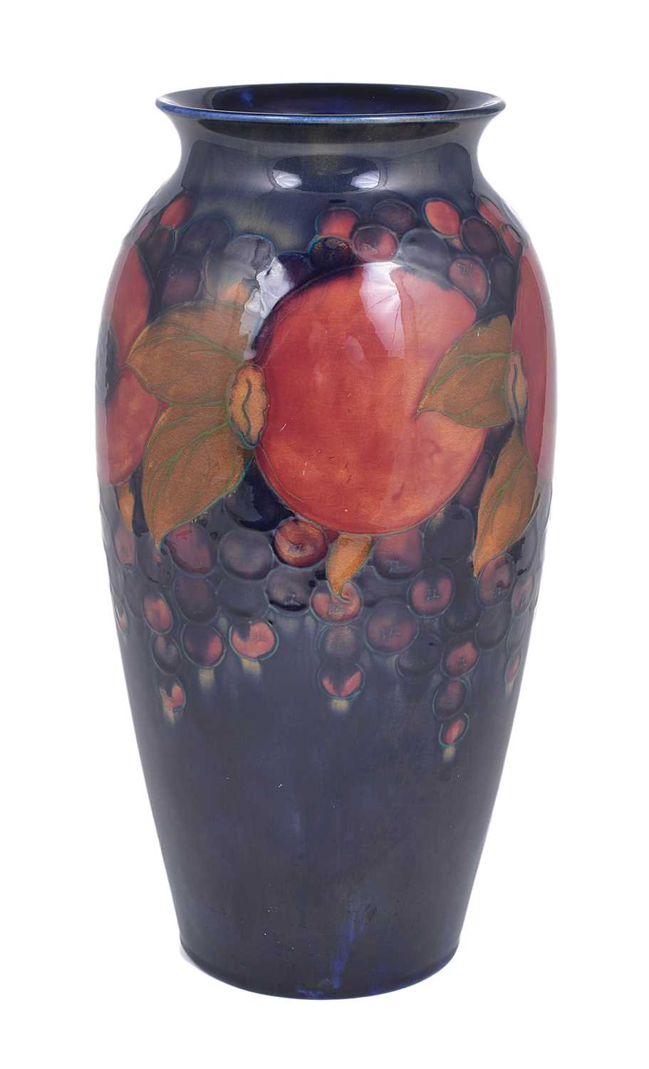 Lot 43 - POMEGRANATE: A MOORCROFT SLENDER OVOID VASE
