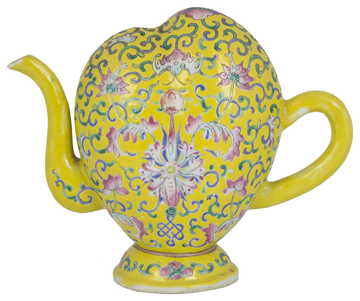 Lot 3 - A CHINESE CADOGAN TYPE PORCELAIN WINE POT (OR