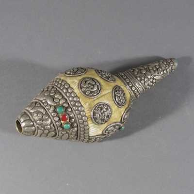 Lot 68 - A CONCH SHELL TRUMPET