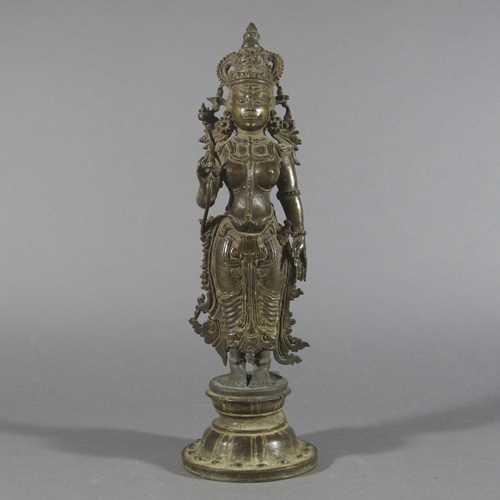 Lot 98 - A BRONZE FIGURE OF LAKSHMI