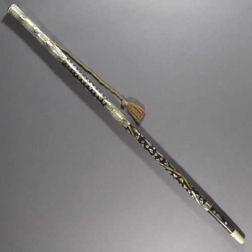 Lot 380 - A MOTHER OF PEARL INLAID CANE