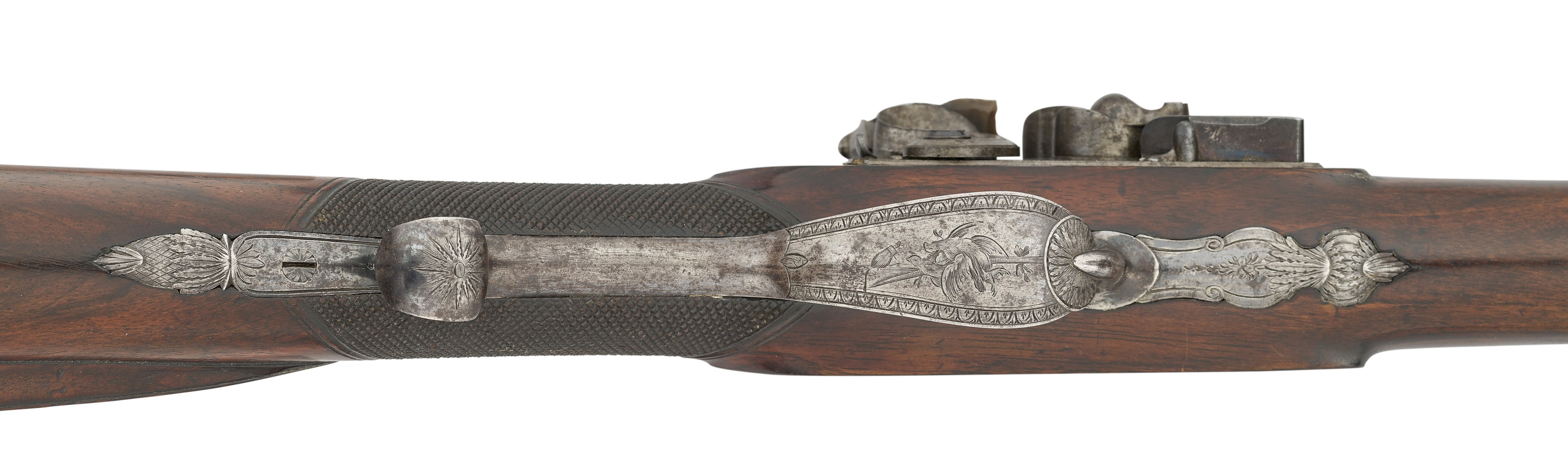 Lot 403 - A FINE 22 BORE FLINTLOCK SPORTING RIFLE BY