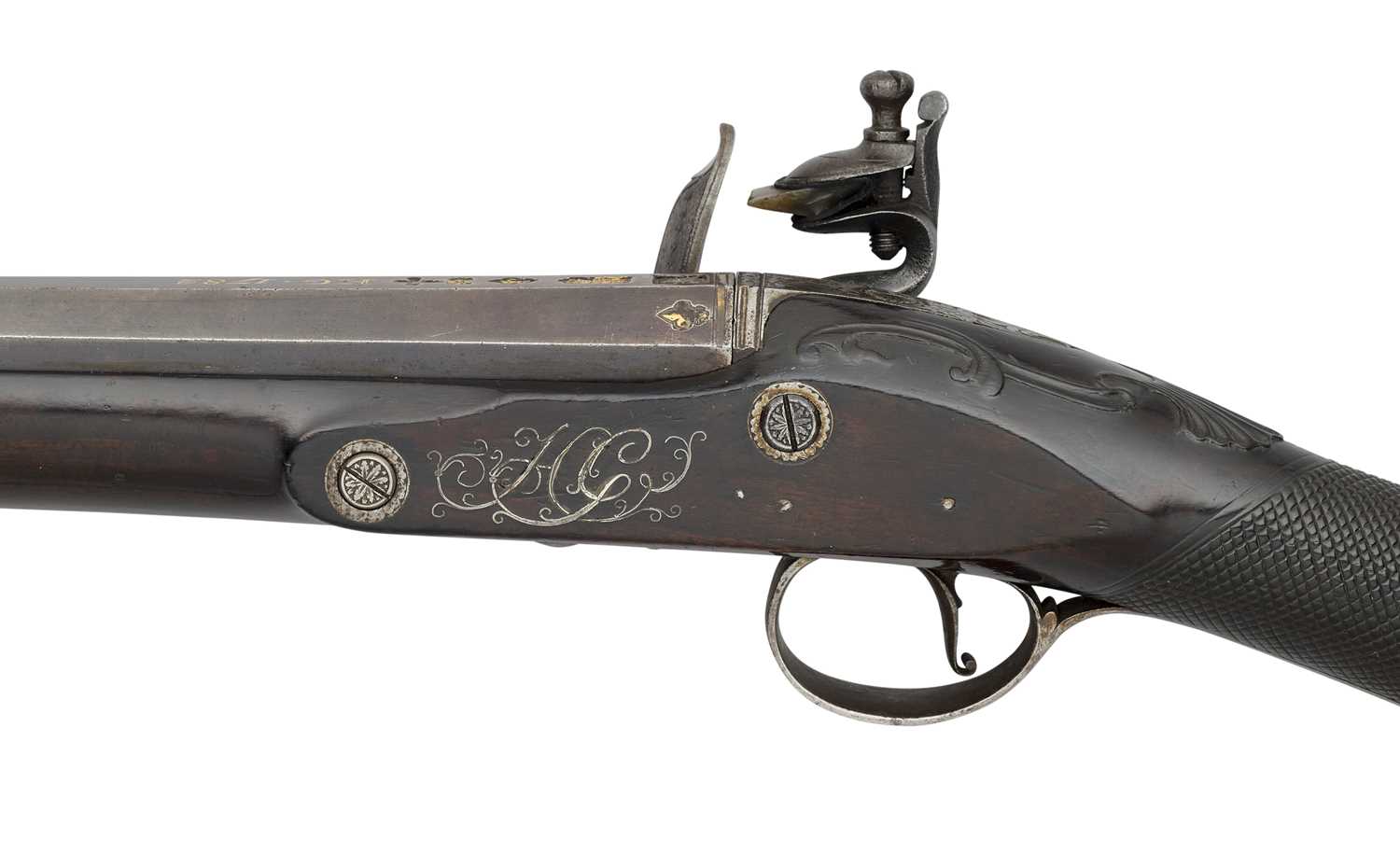 Lot 400 - A 14 BORE FLINTLOCK SPORTING GUN BY WOGDON,
