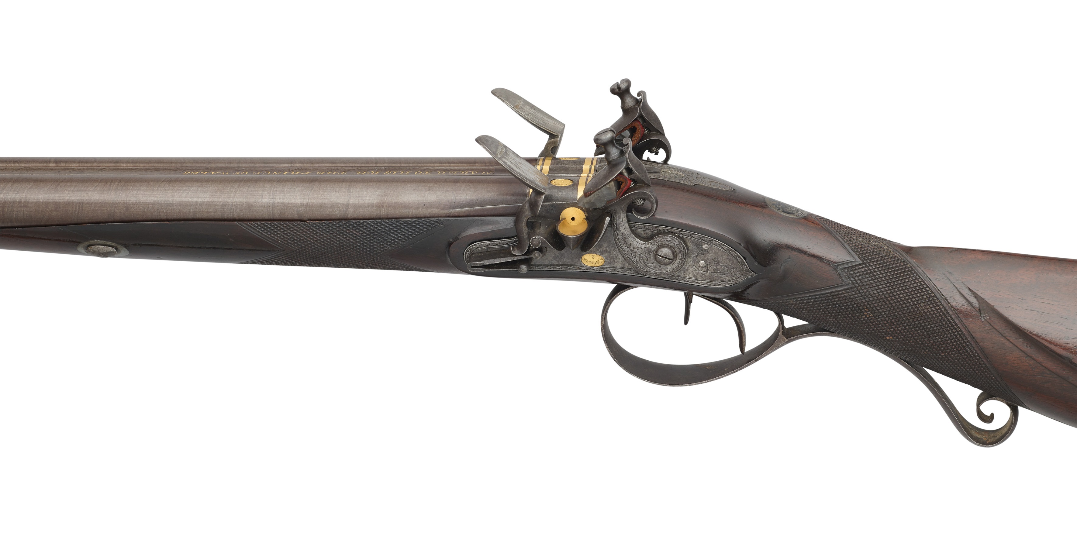 Lot 406 - A ROYAL 22 BORE D.B. FLINTLOCK SPORTING GUN