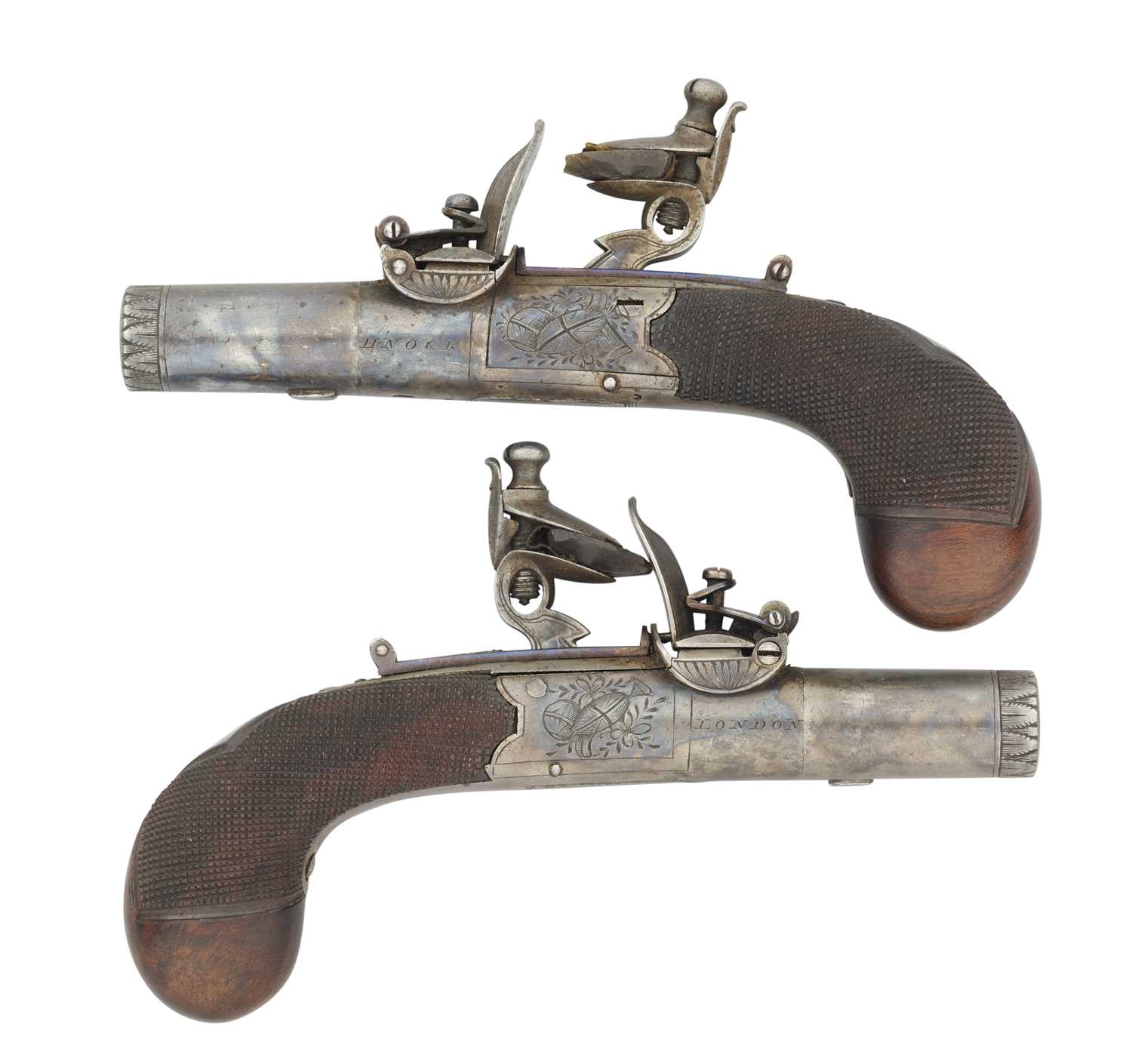 Lot 427 - A FINE PAIR OF 50-BORE FLINTLOCK BOX-LOCK