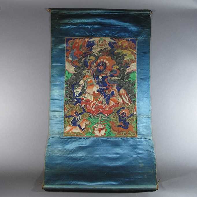 Lot 23 - A LHAMO THANGKA
