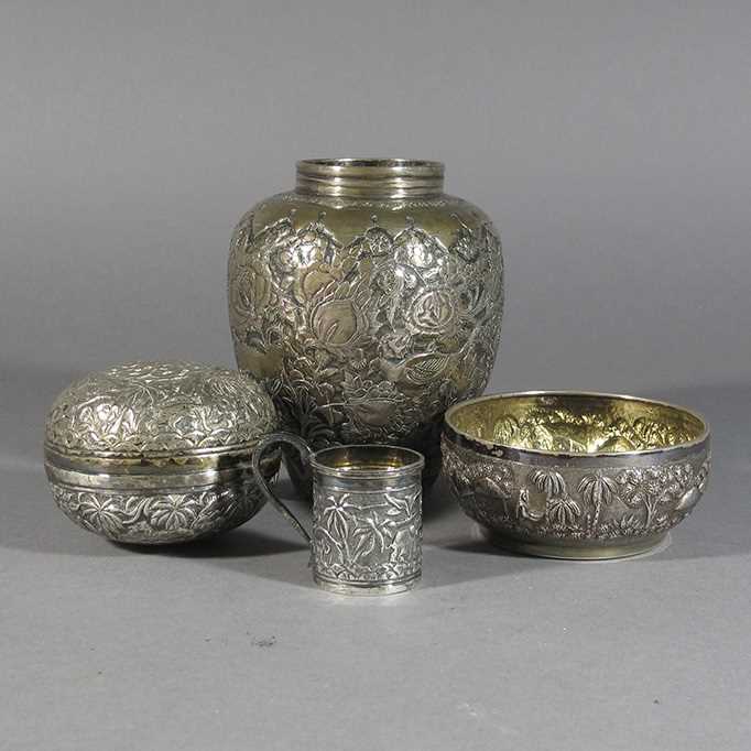 Lot 129 - FOUR SILVER VESSELS