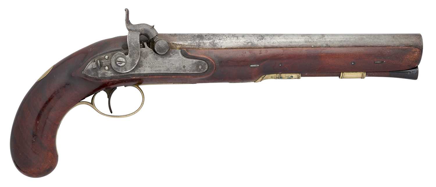 Lot 180 - A 16 BORE PERCUSSION OFFICER’S PISTOL BY H.