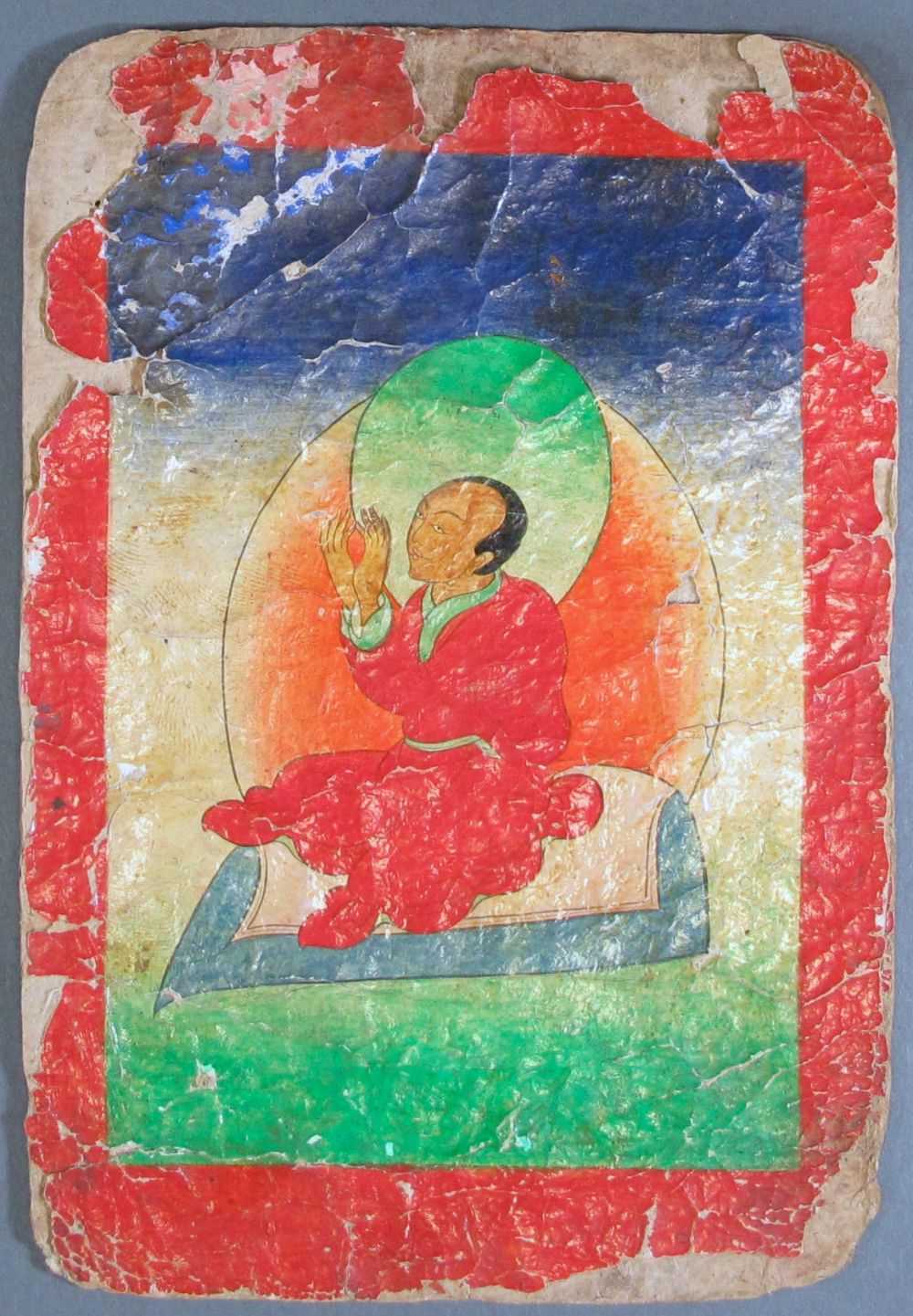 Lot 14 - A TSAKLI DEPICTING A MONK