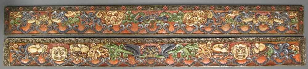 Lot 52 - TWO RARE WOOD LINTEL PANELS