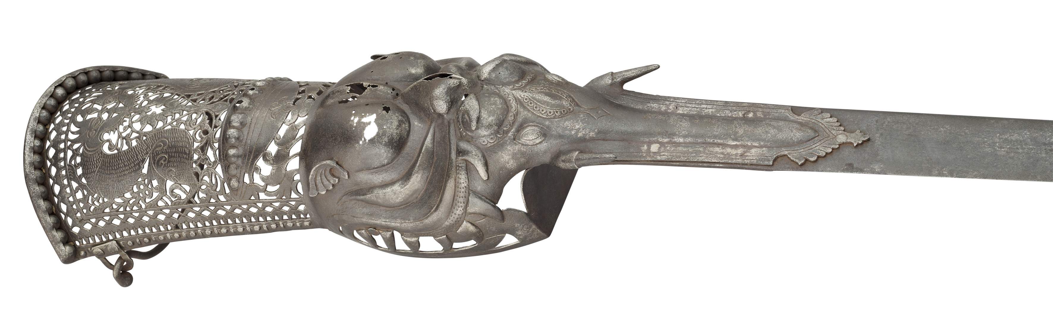 Lot 16 - AN INDIAN GAUNTLET SWORD (PATA), PROBABLY