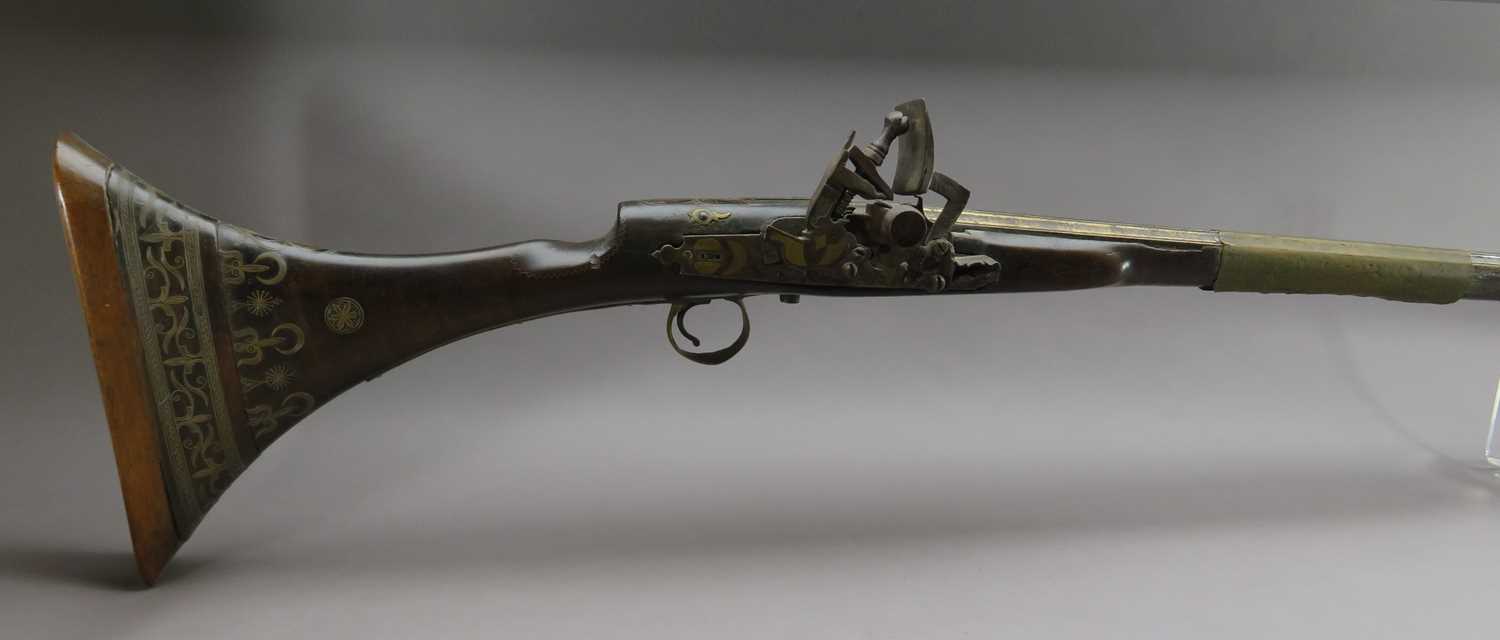 Lot 89 - A 28 BORE NORTH AFRICAN SNAPHAUNCE MUSKET