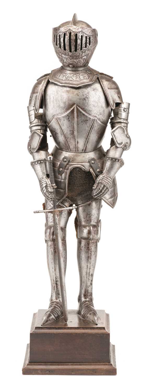Lot 193 - A MINIATURE ARMOUR IN LATE GOTHIC STYLE