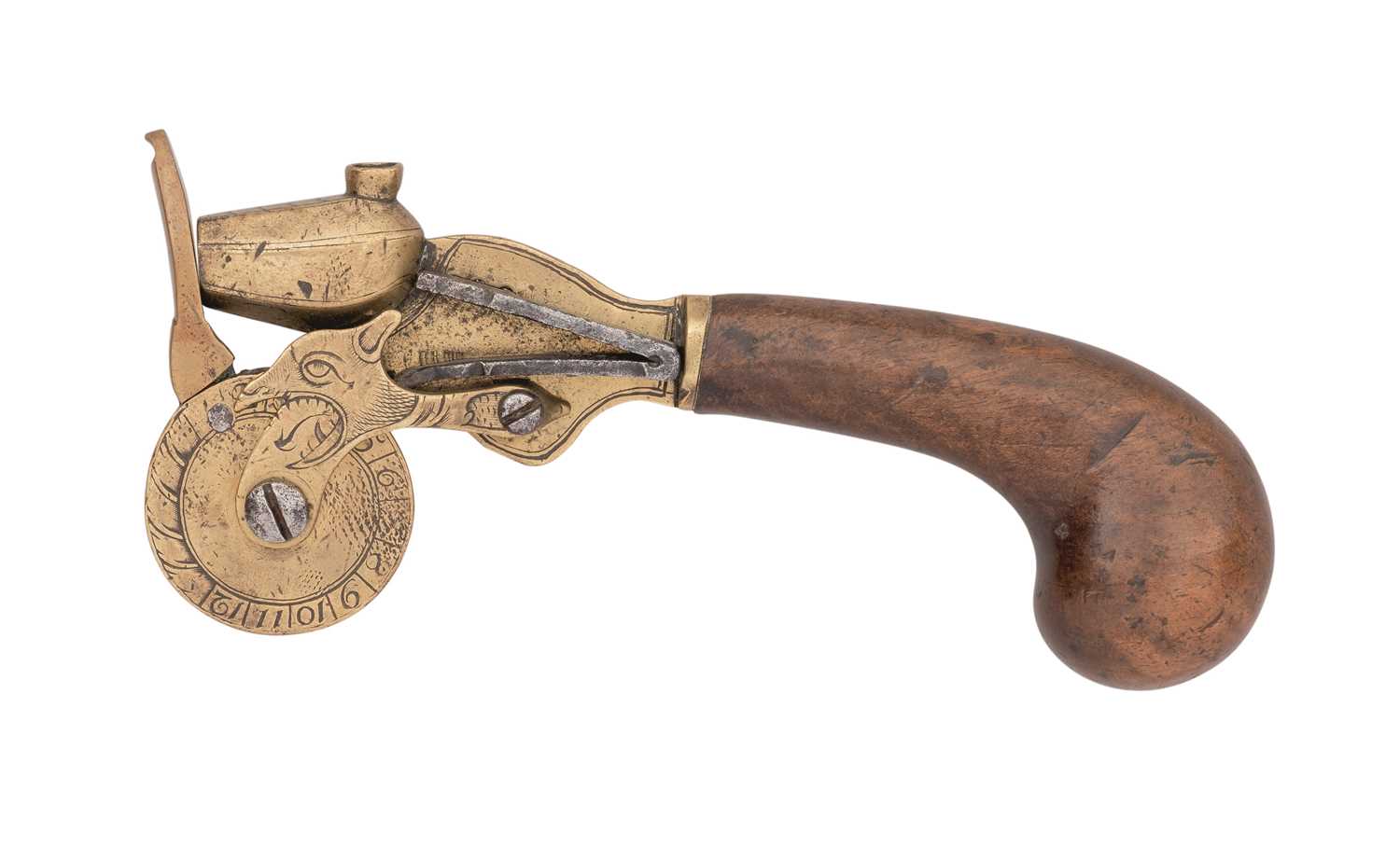 Lot 216 - A HAND-IGNITED POWDER-TESTER EARLY 18TH