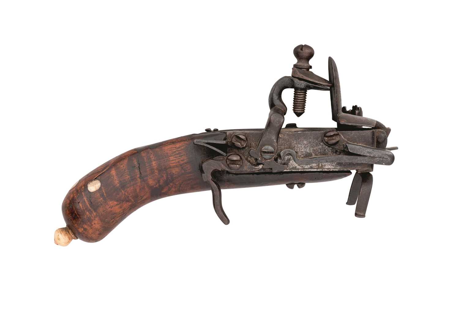 Lot 217 - A CONTINENTAL FLINTLOCK TINDER LIGHTER