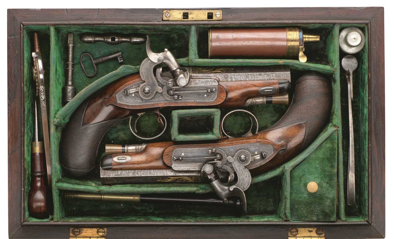 Lot 277 - â€¡A FINE CASED PAIR OF 30 BORE