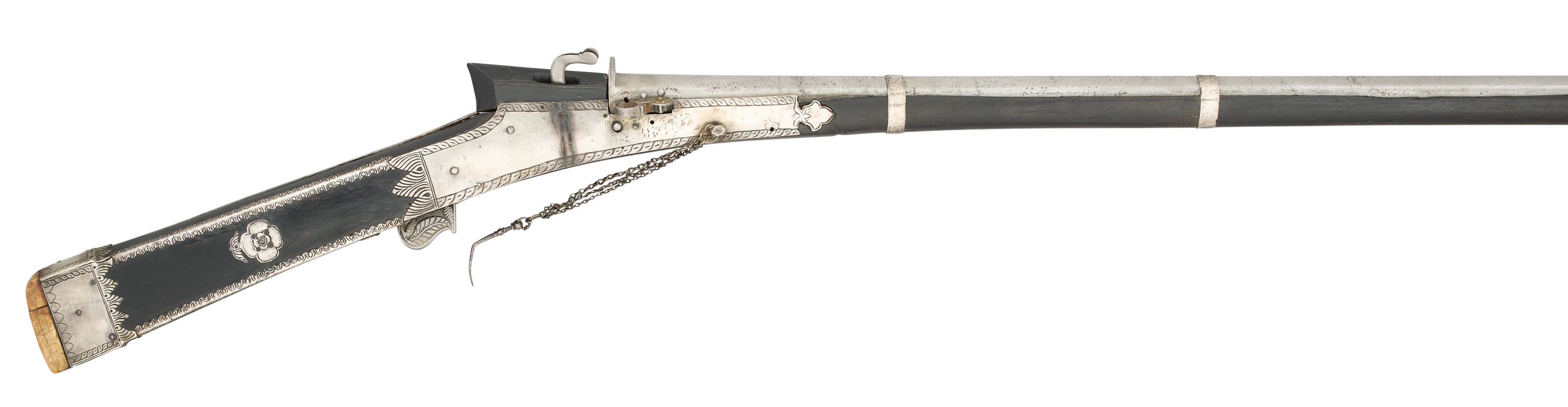Lot 182 - A 25 BORE NORTH INDIAN MATCHLOCK GUN