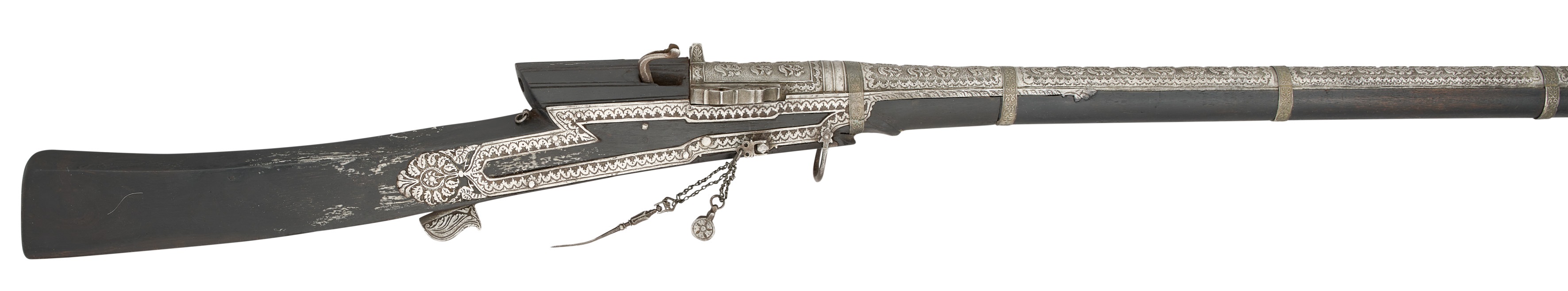 Lot 181 - A 12 BORE NORTH INDIAN MATCHLOCK GUN