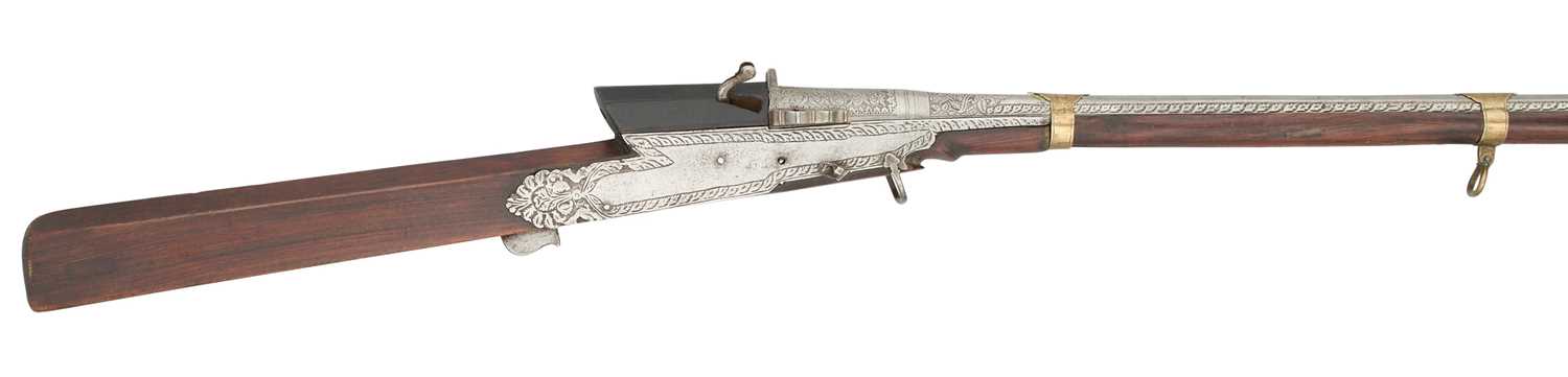 Lot 183 - A 22 BORE NORTH INDIAN MATCHLOCK GUN