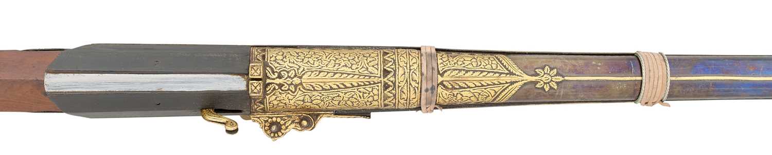 Lot 114 - A FINE 16 BORE NORTH INDIAN MATCHLOCK GUN