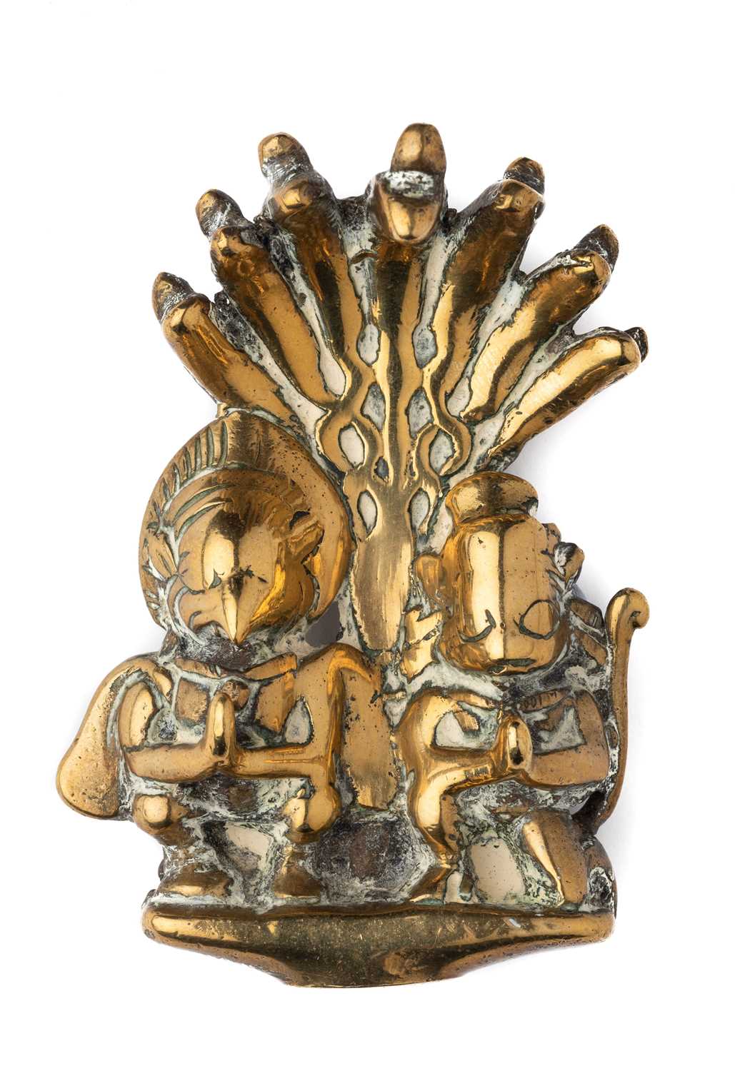 Lot 77 - A SMALL BRASS IMAGE DEPICTING GARUDA AND
