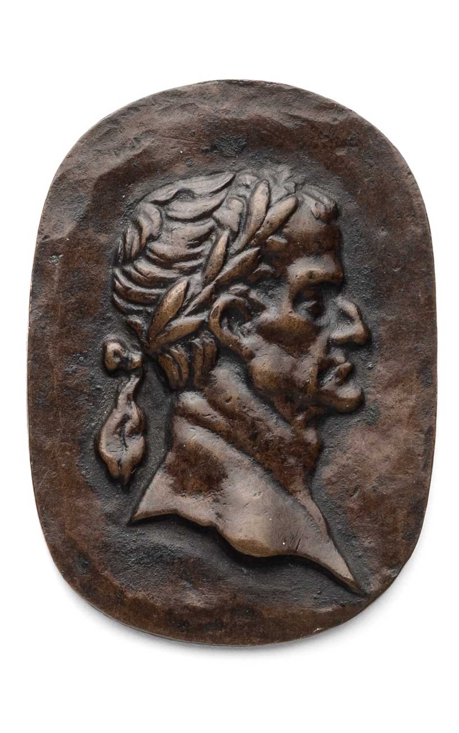 Lot 412 - â’¶ â–¡ A SMALL BRONZE PLAQUETTE OF A ROMAN
