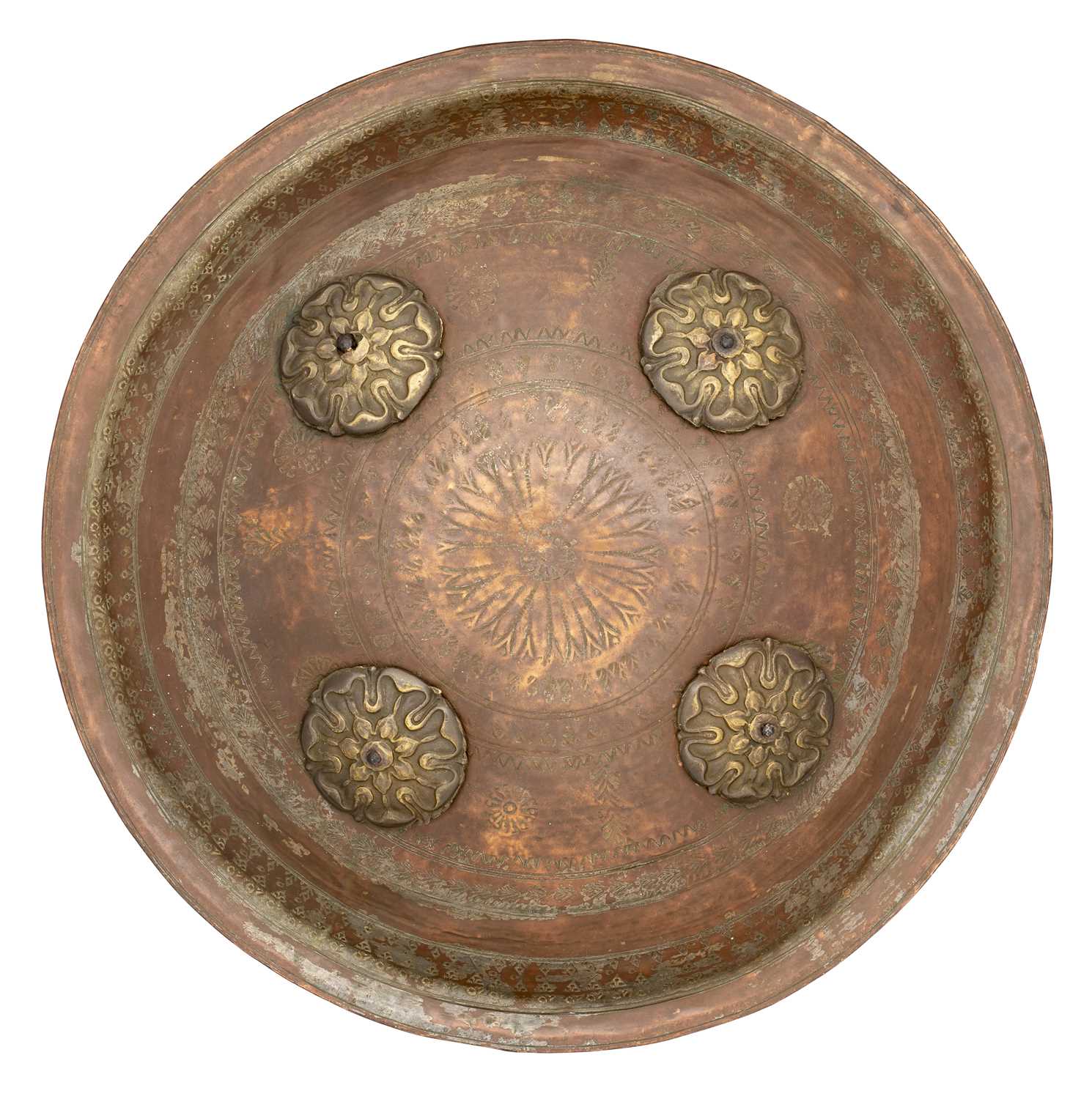 Lot 78 - A SOUTH INDIAN COPPER BUCKLER (PARICHA),