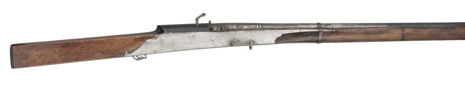 Lot 208 - A 6 BORE INDIAN MATCHLOCK RAMPART GUN, 19TH